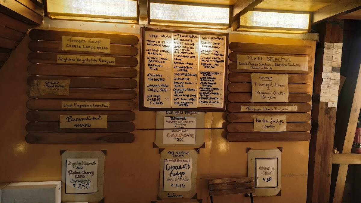 Menu at Embassy Restaurant, Shimla