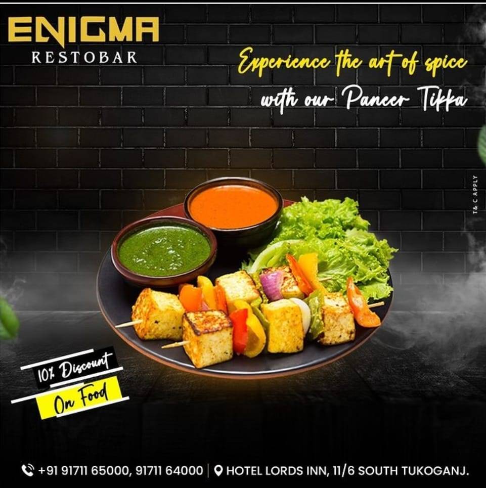 Menu at Enigma Restobar & Rooftop, Indore