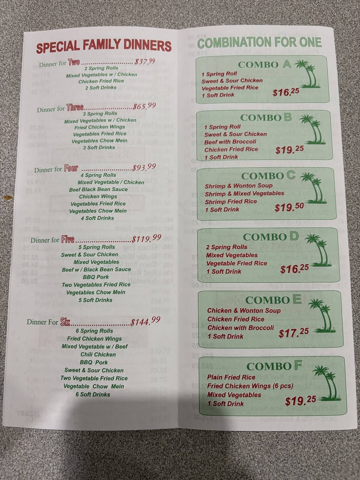 Menu at Enmore Nanking Restaurant, Vaughan