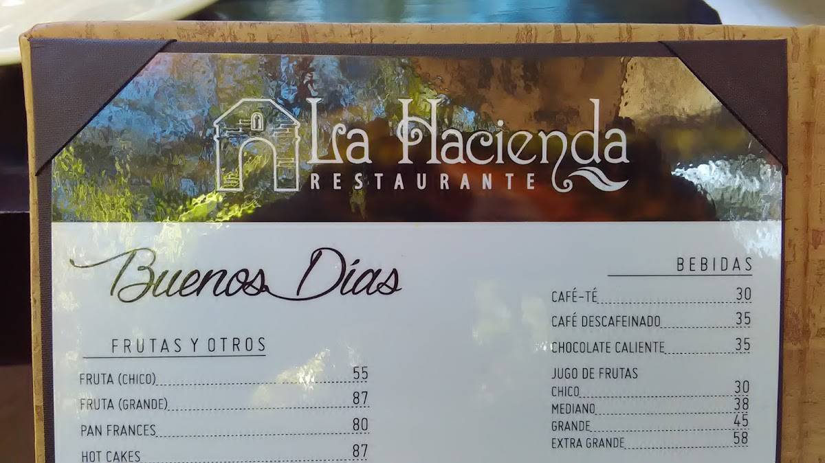 Carta de Restaurante La Hacienda, Ensenada, Santos Degollado 444