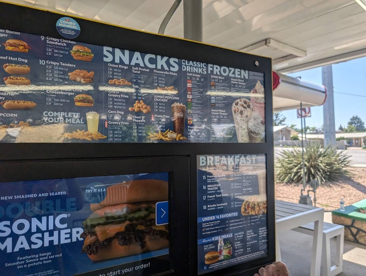 Menu at Sonic Drive-In fast food, Española, 809 S Riverside Dr