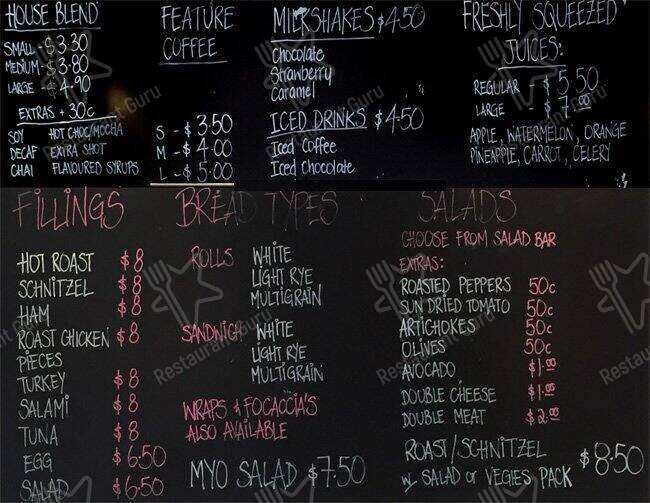Menu at Espresso Alto cafe, Docklands, 4/744 Bourke St