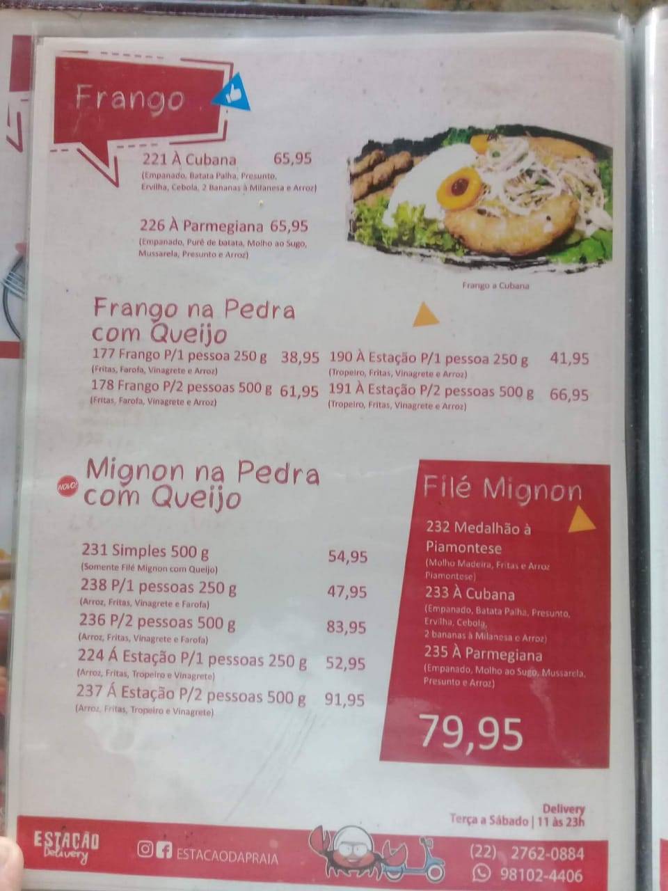 Menu em Restaurante Estação da Praia, Macaé