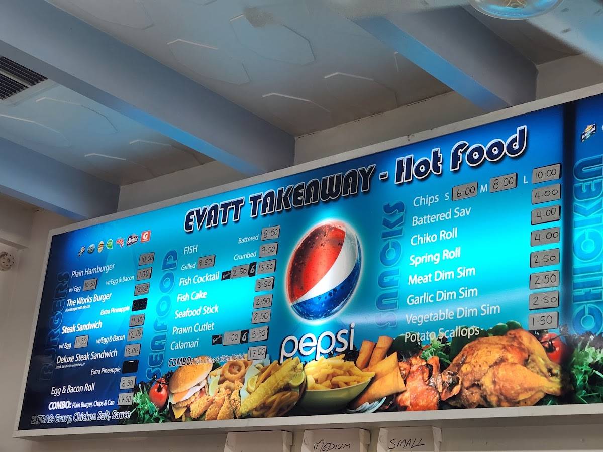 Menu at Evatt Takeaway & Pizza Bar, Evatt