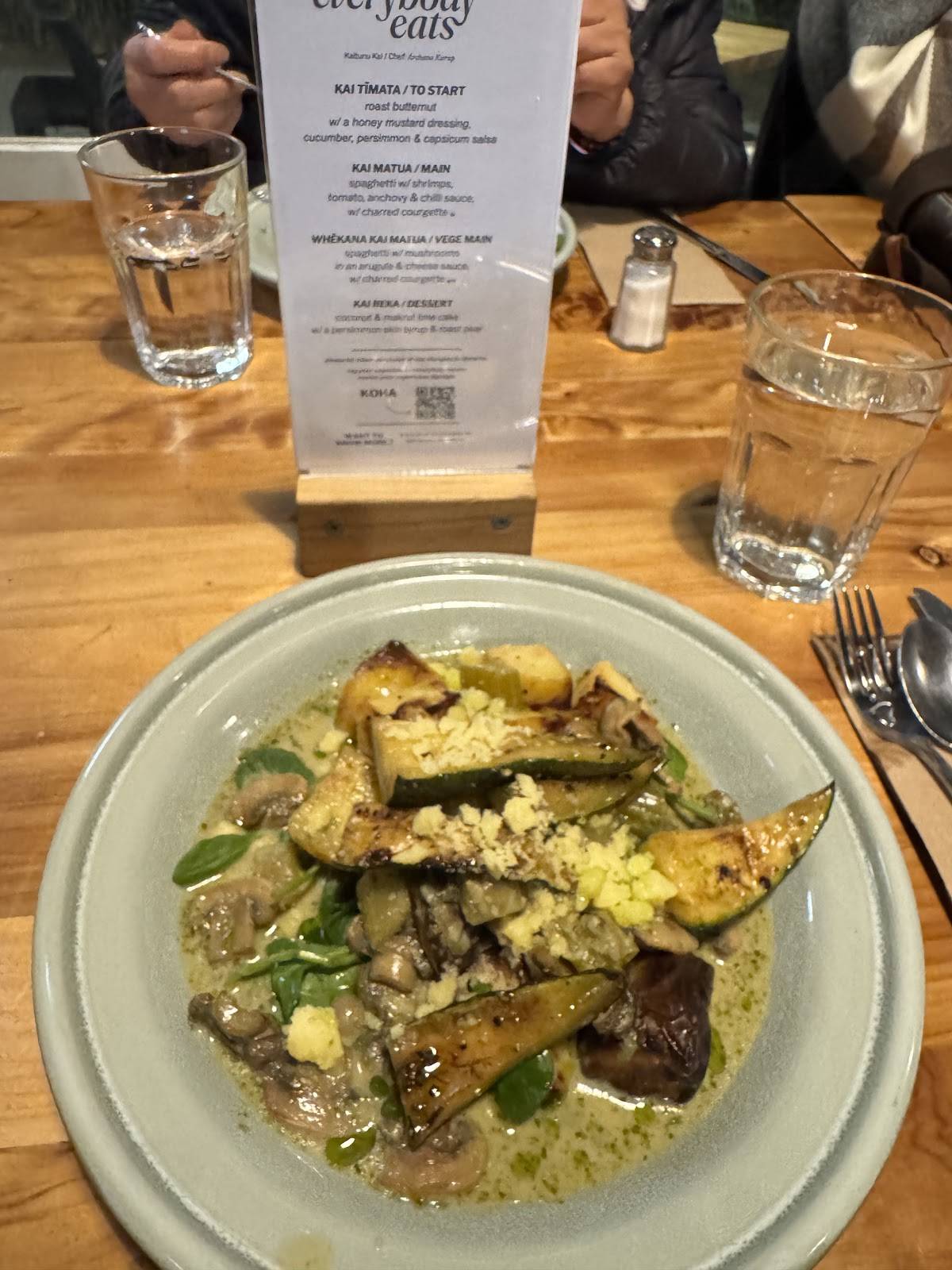 Menu at Everybody Eats restaurant, Auckland, 306 Onehunga Mall