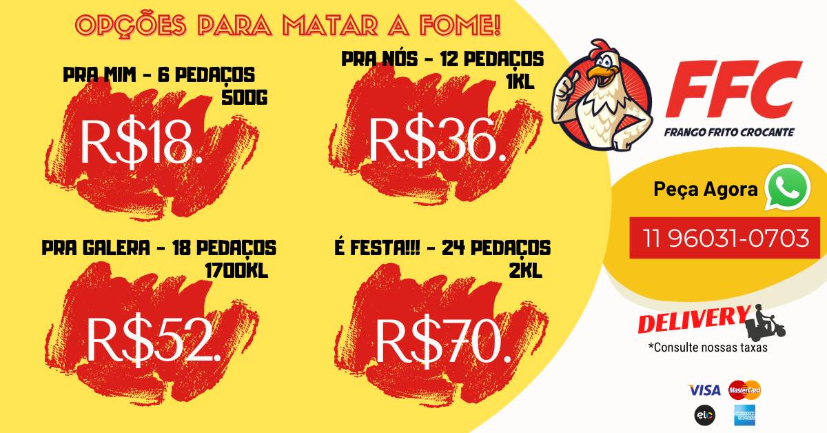 Menu at Frango Frito Crocante FFC restaurant, Salto
