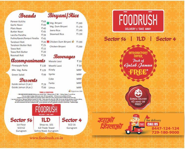Menu at FOOD RUSH, Gurugram, Sco 16