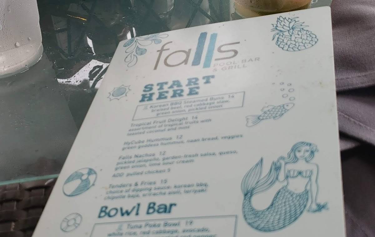 Menu at Falls Pool Bar & Grill, Orlando