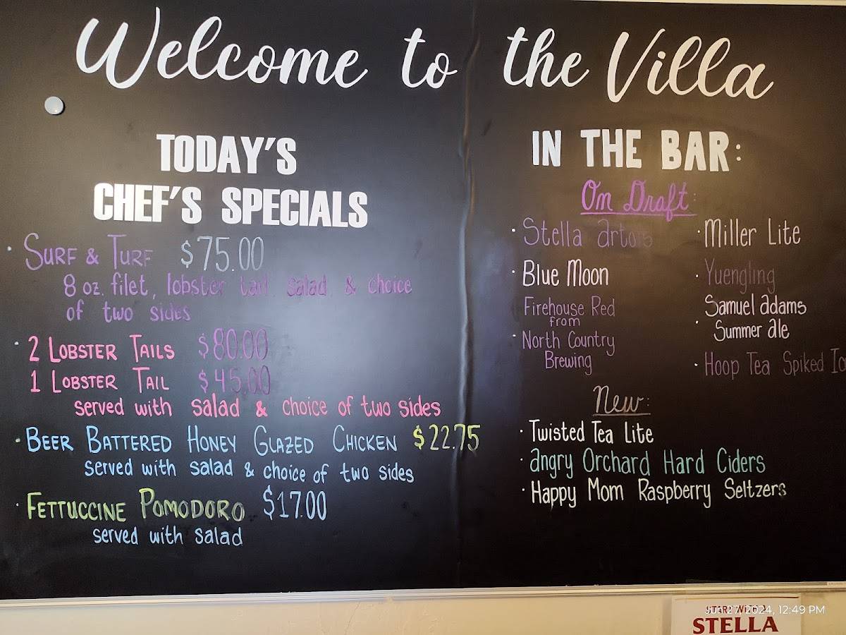 Menu at Falsetti's Villa Restaurant, Cadogan