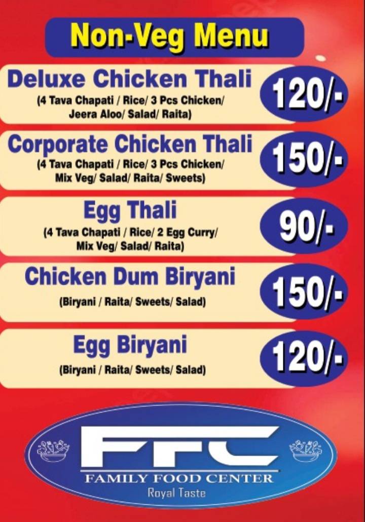 Menu at Family Food Center, Delhi, E-521, Ramphal Chowk Rd