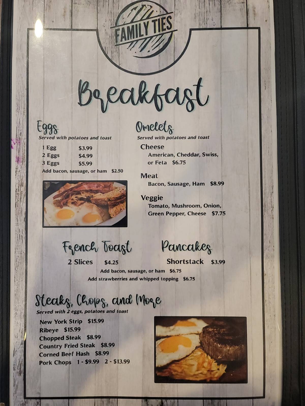 Menu at Paris Family Restaurant, Paris, N Main St