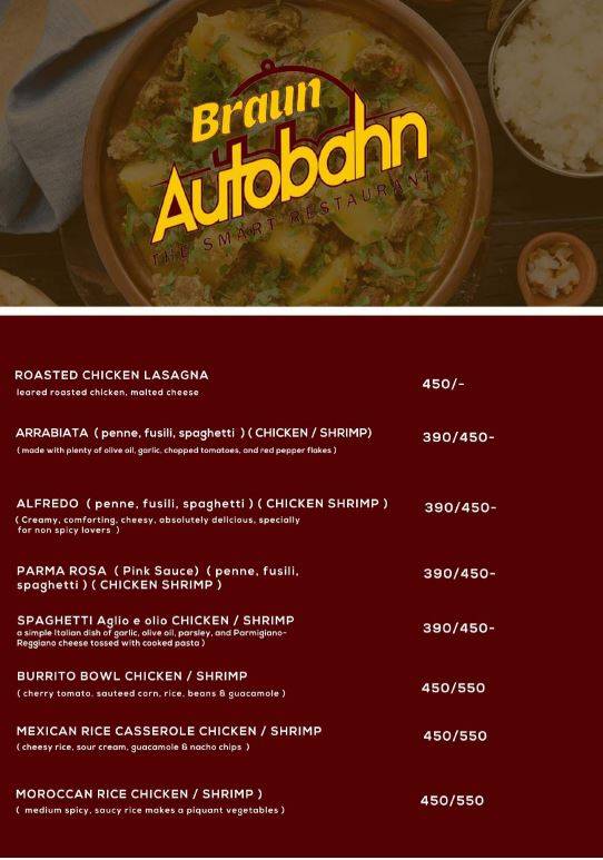 Menu at Braun Autobahn - The Smart Restaurant, Pune, Third floor