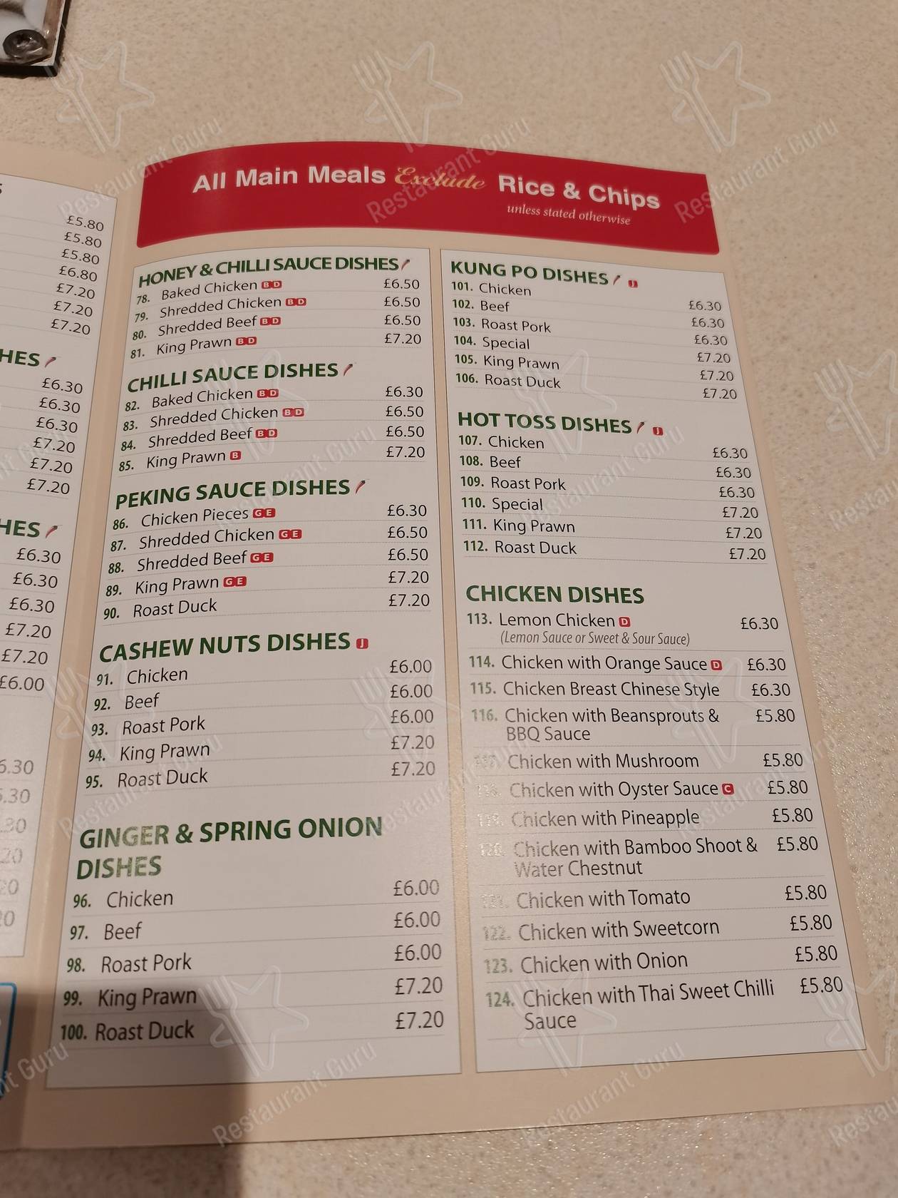 Menu at Golden Chopstix restaurant, Cumbernauld