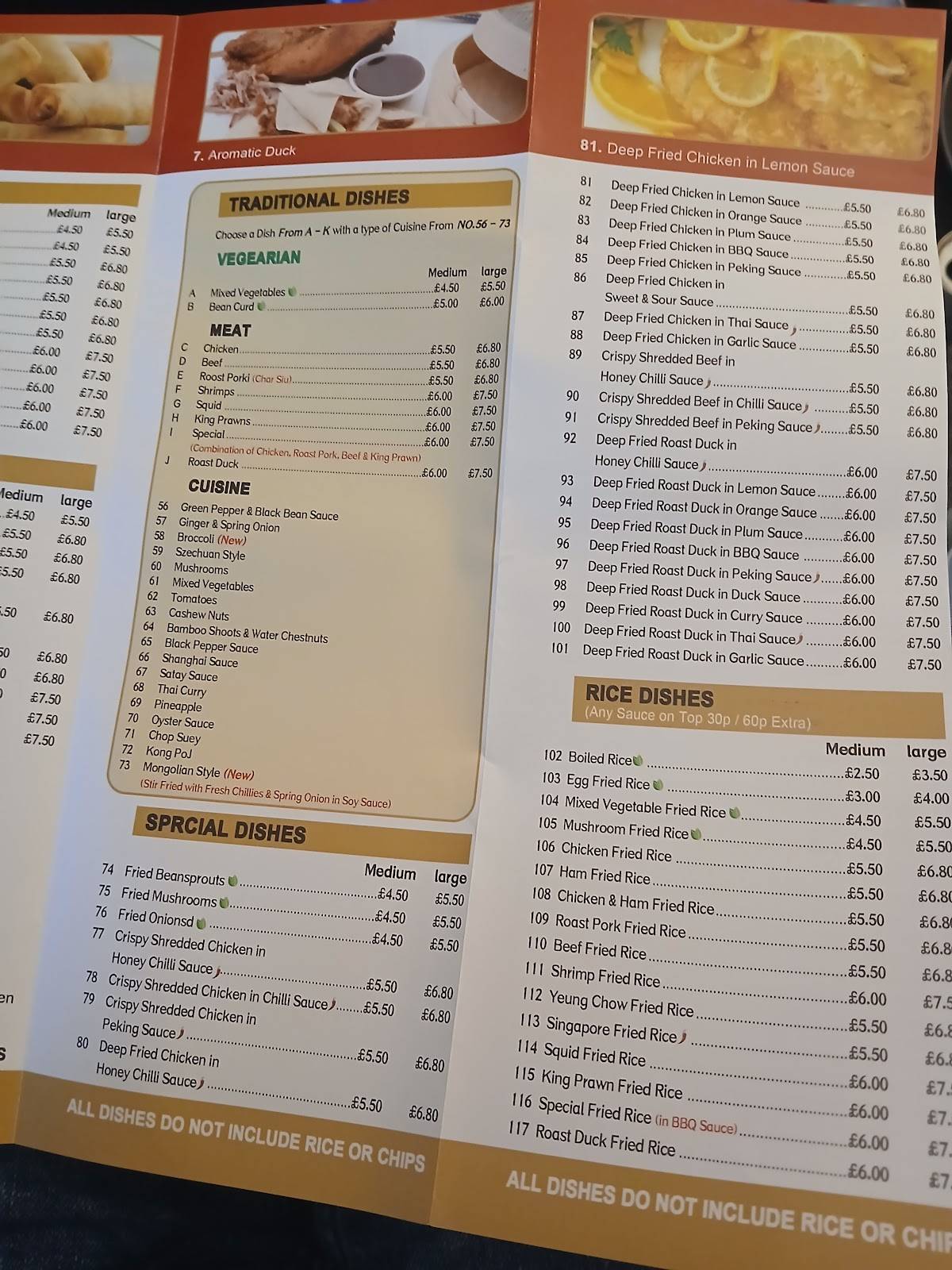 Menu at Jiuding fast food, Edinburgh
