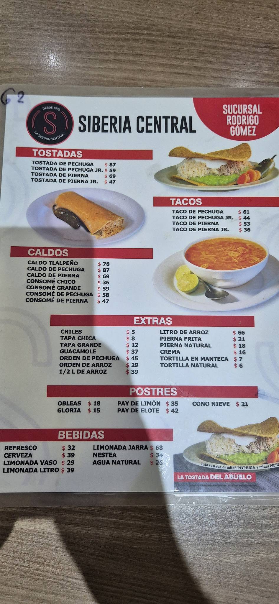 Carta de comida rápida La Siberia Central, Monterrey, Av Rodrigo Gómez 623