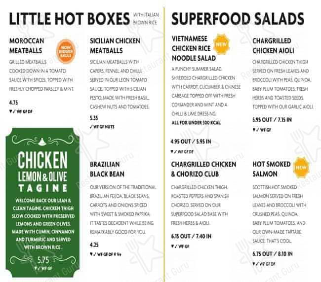Menu at LEON Chancery Lane fast food, London, 29 - 30 High Holborn