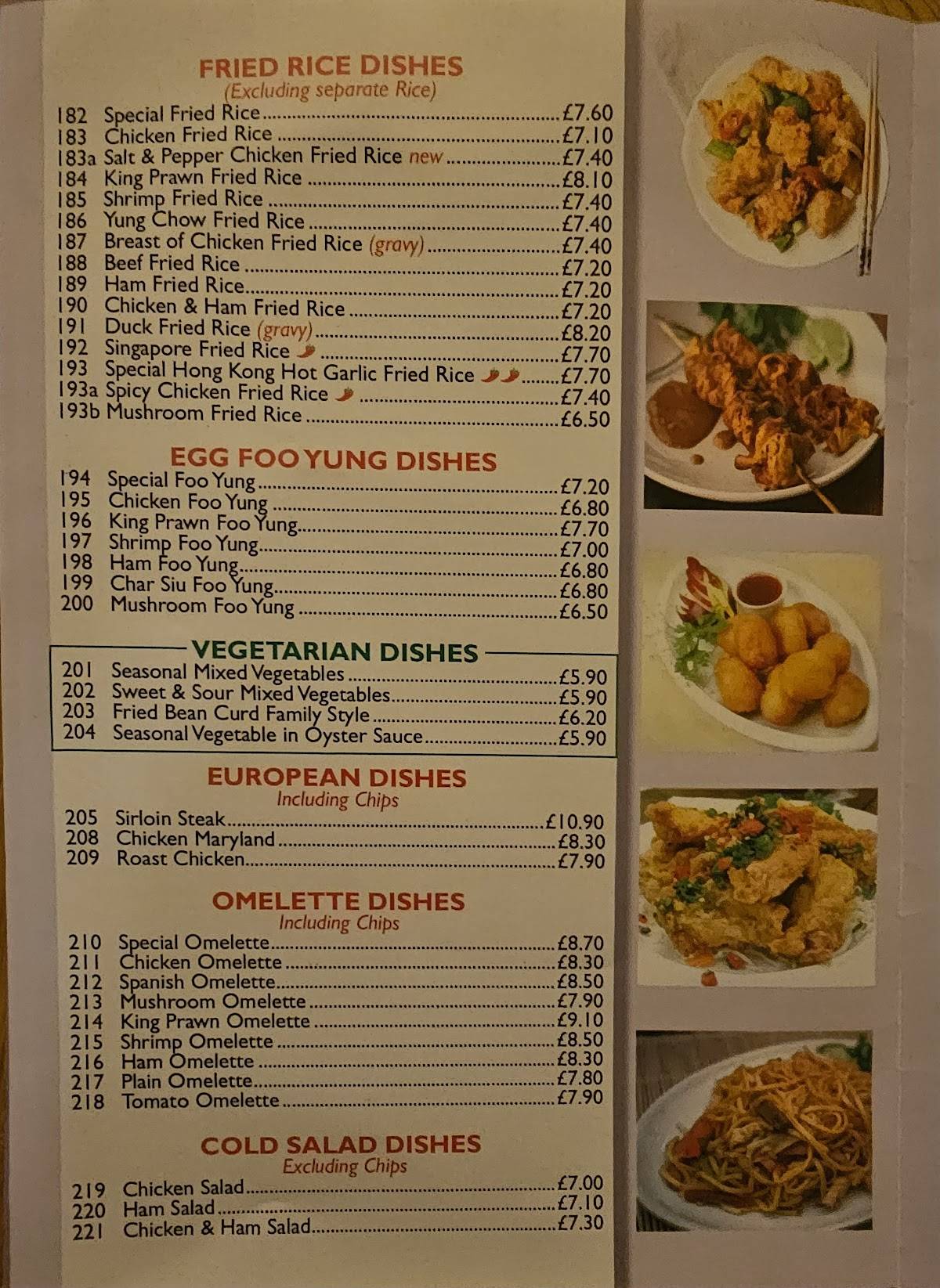 Menu at New Hong Gai fast food, Stirling
