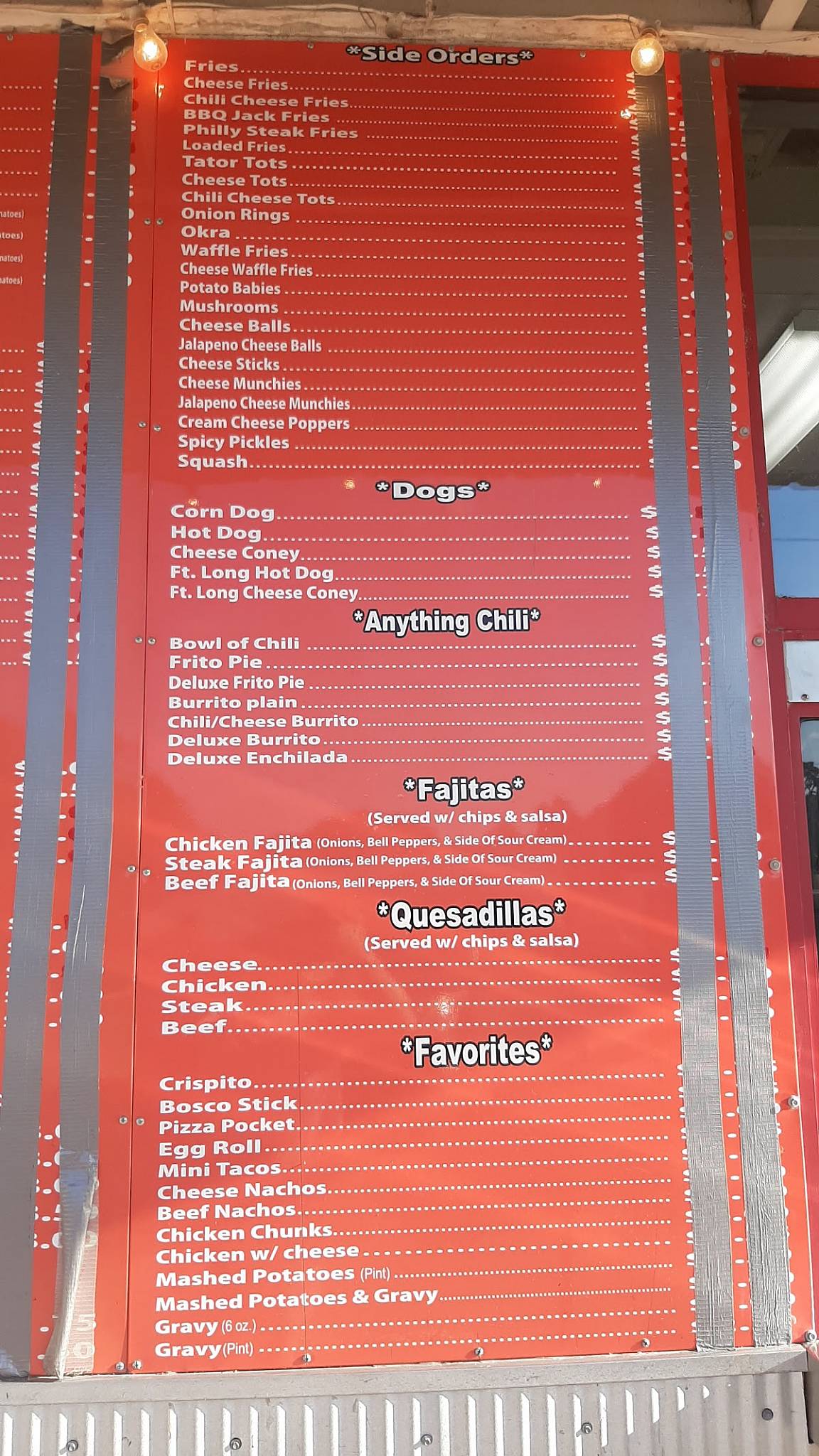 Menu at Pig-N-Out fast food, Salina