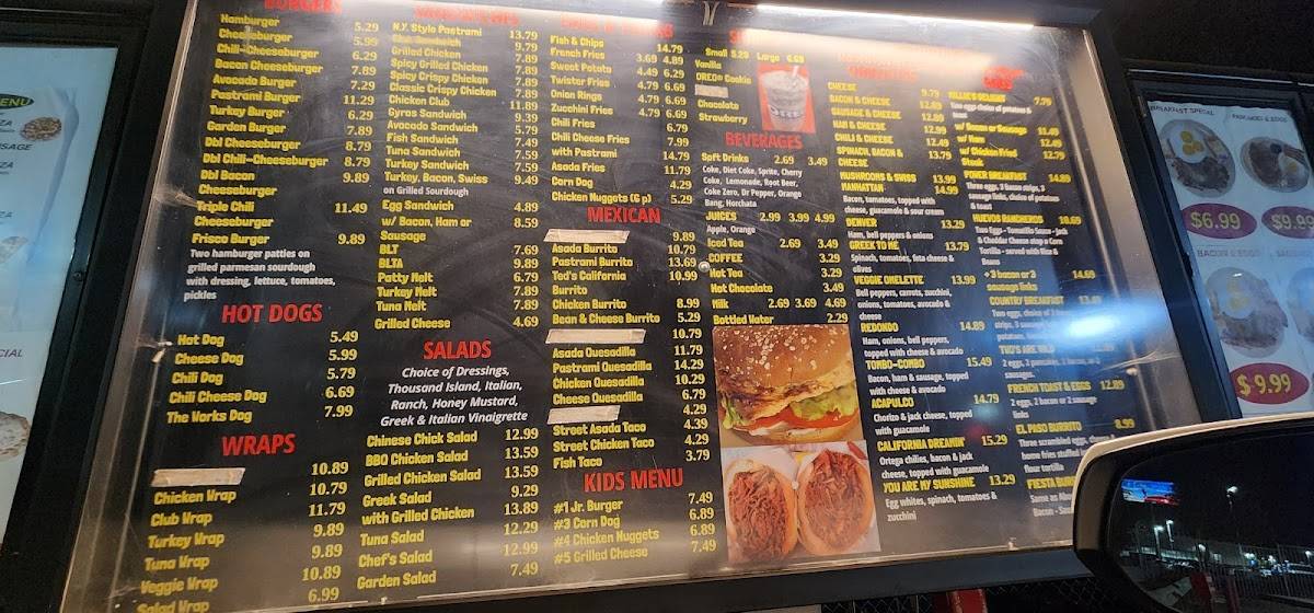 Menu at Tomboy's Famous Chiliburgers fast food, Hawthorne