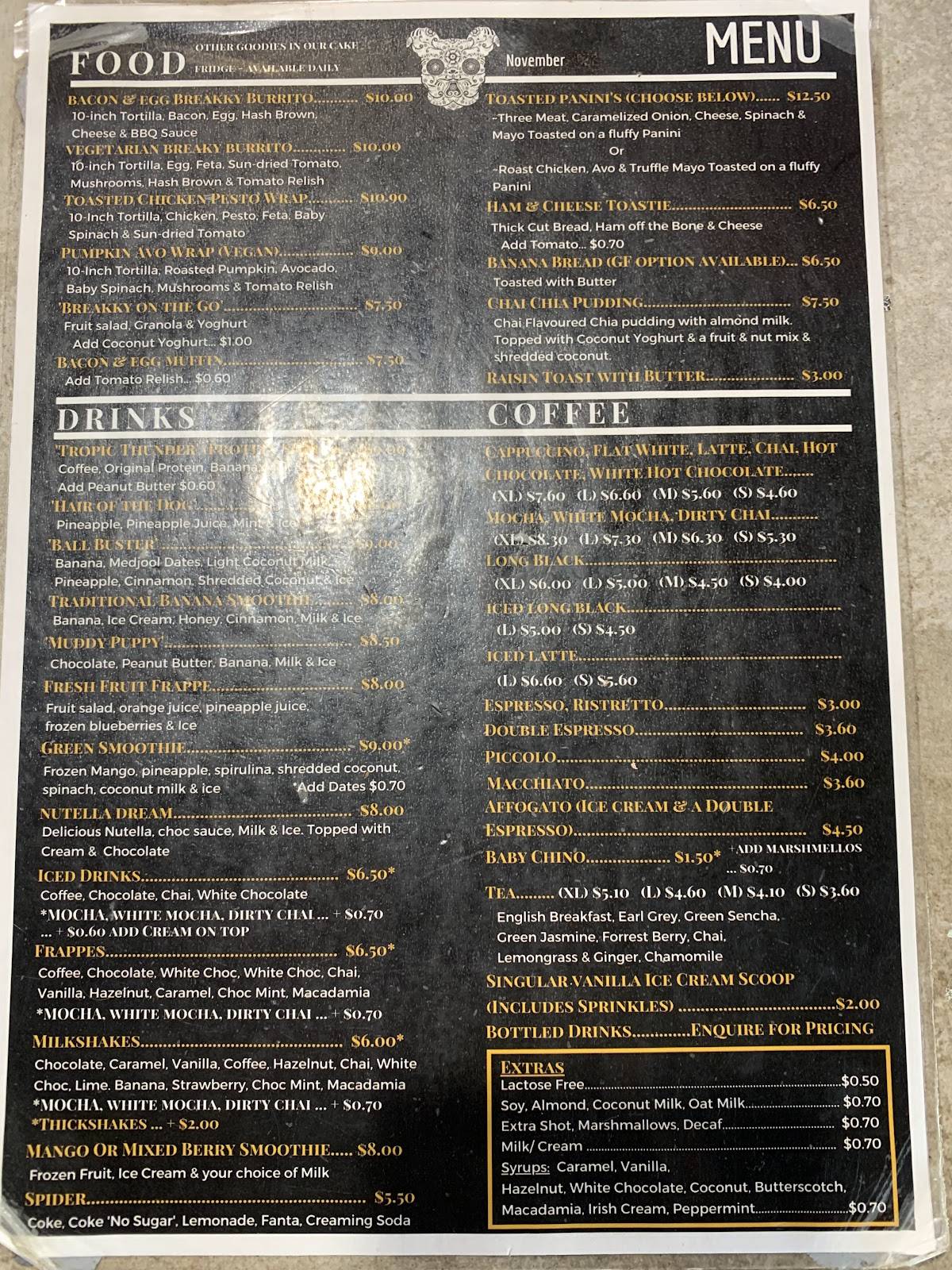 Menu at Fat Dogz Cafe - Hammett Street, Currajong