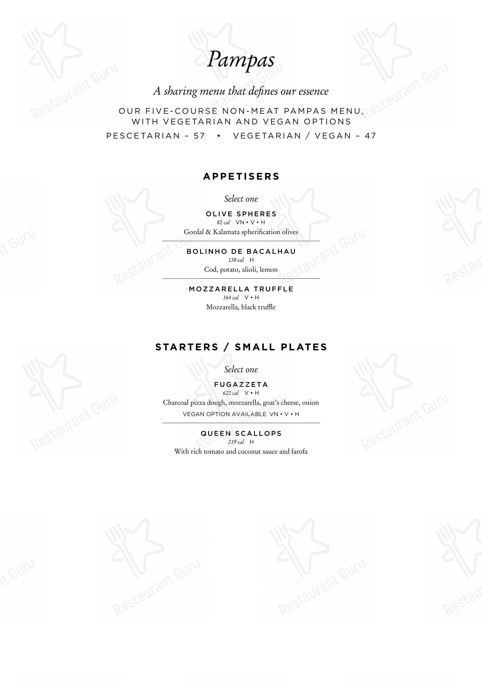 Menu at Fazenda Rodizio Bar & Grill Manchester, Manchester