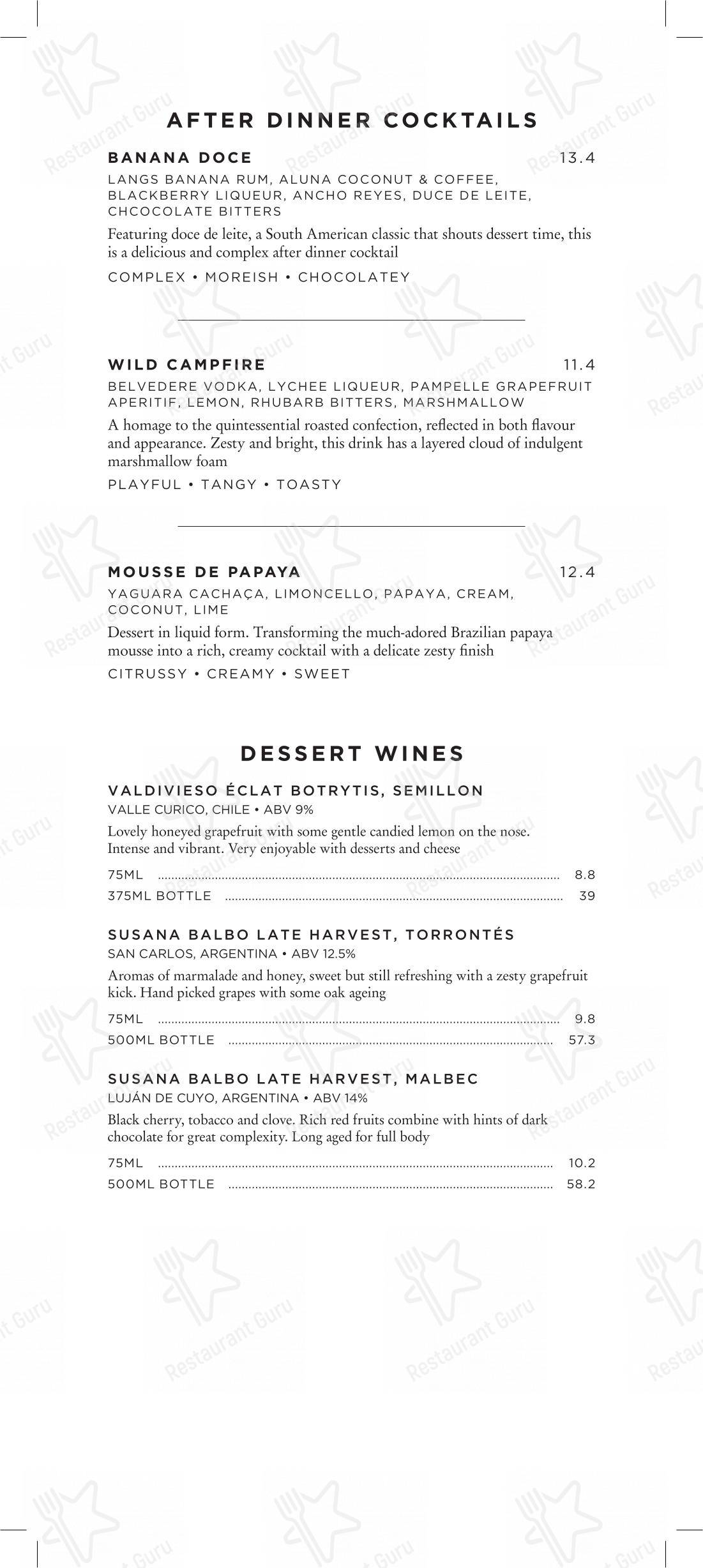 Menu at Fazenda Rodizio Bar & Grill Manchester, Manchester