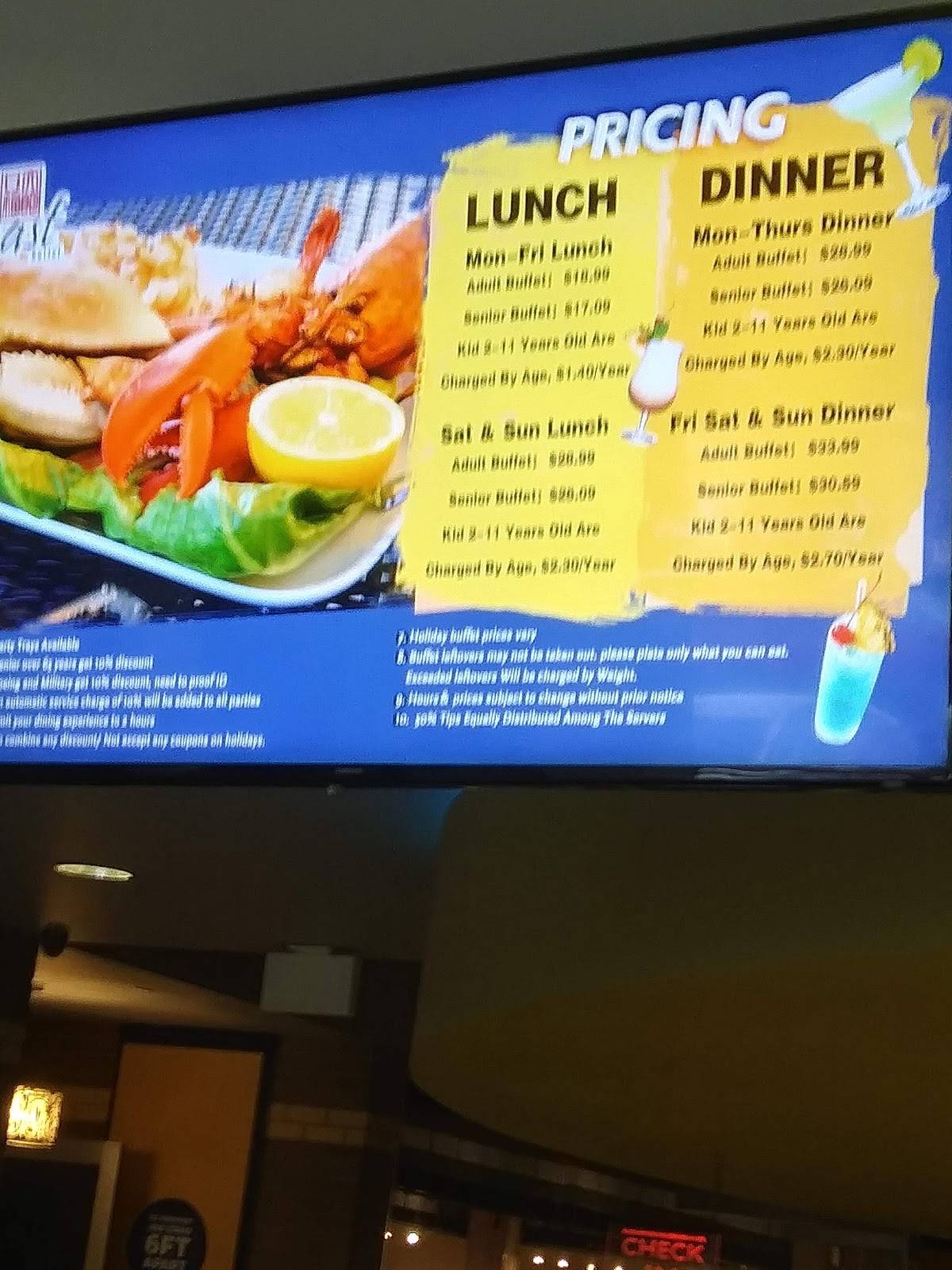 Menu at Feast Buffet restaurant, Renton
