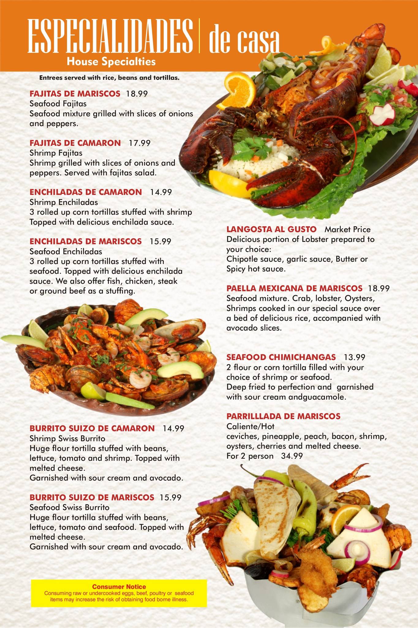 Menu at Fiesta Cafe, Milwaukee