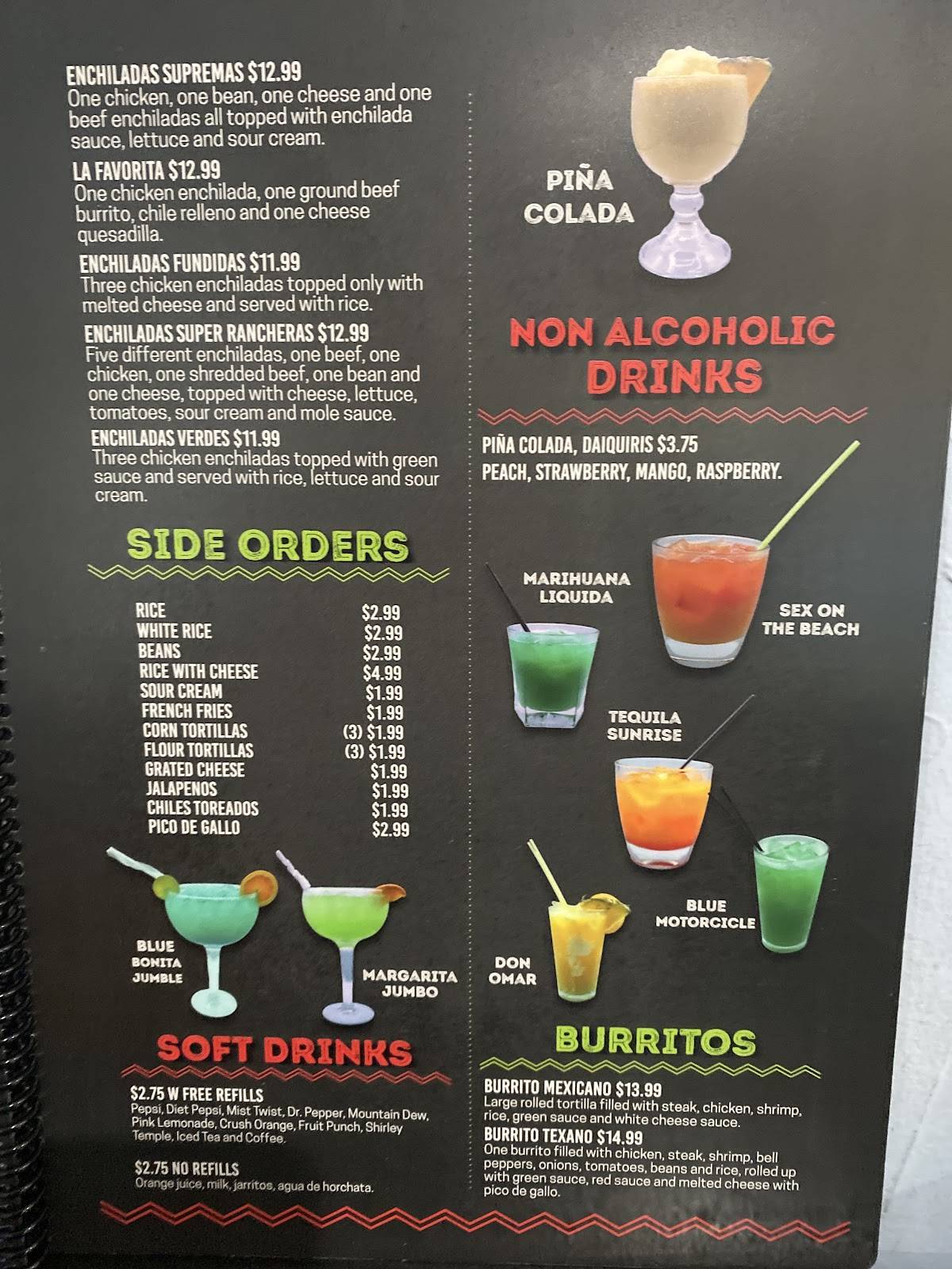 Menu at Fiesta Mexico Restaurant Bar & Grill, South Hill