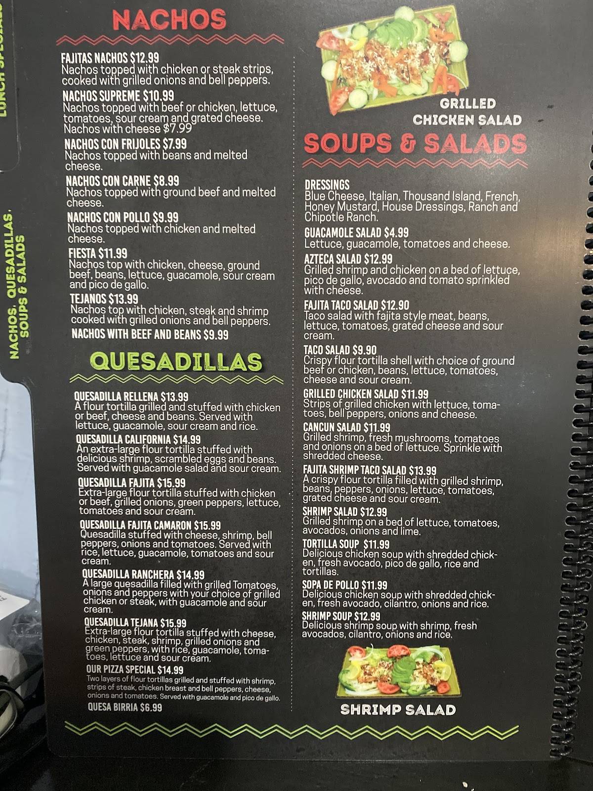 Menu at Fiesta Mexico Restaurant Bar & Grill, South Hill