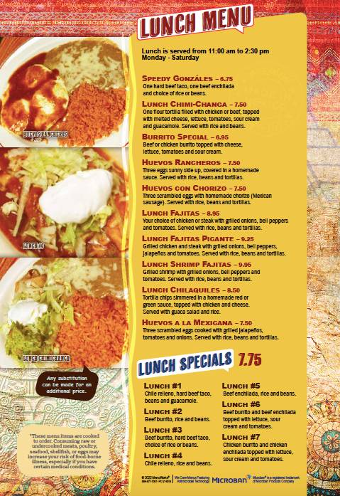 Menu at Fiesta Tapatia restaurant, Granger, Heritage Square Dr #250