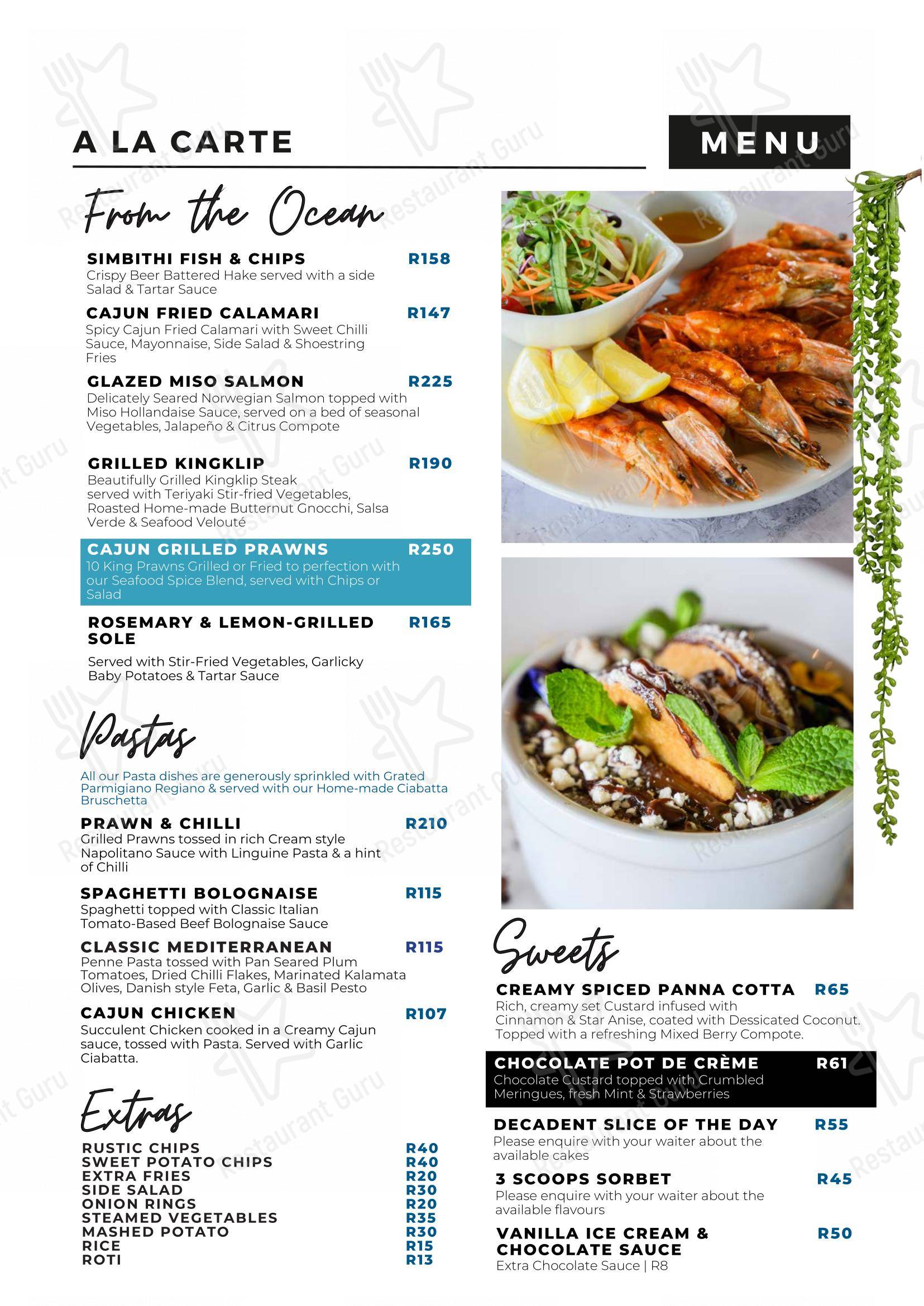 Speisekarte von Fig Tree Restaurant, Ballito, Club Lane