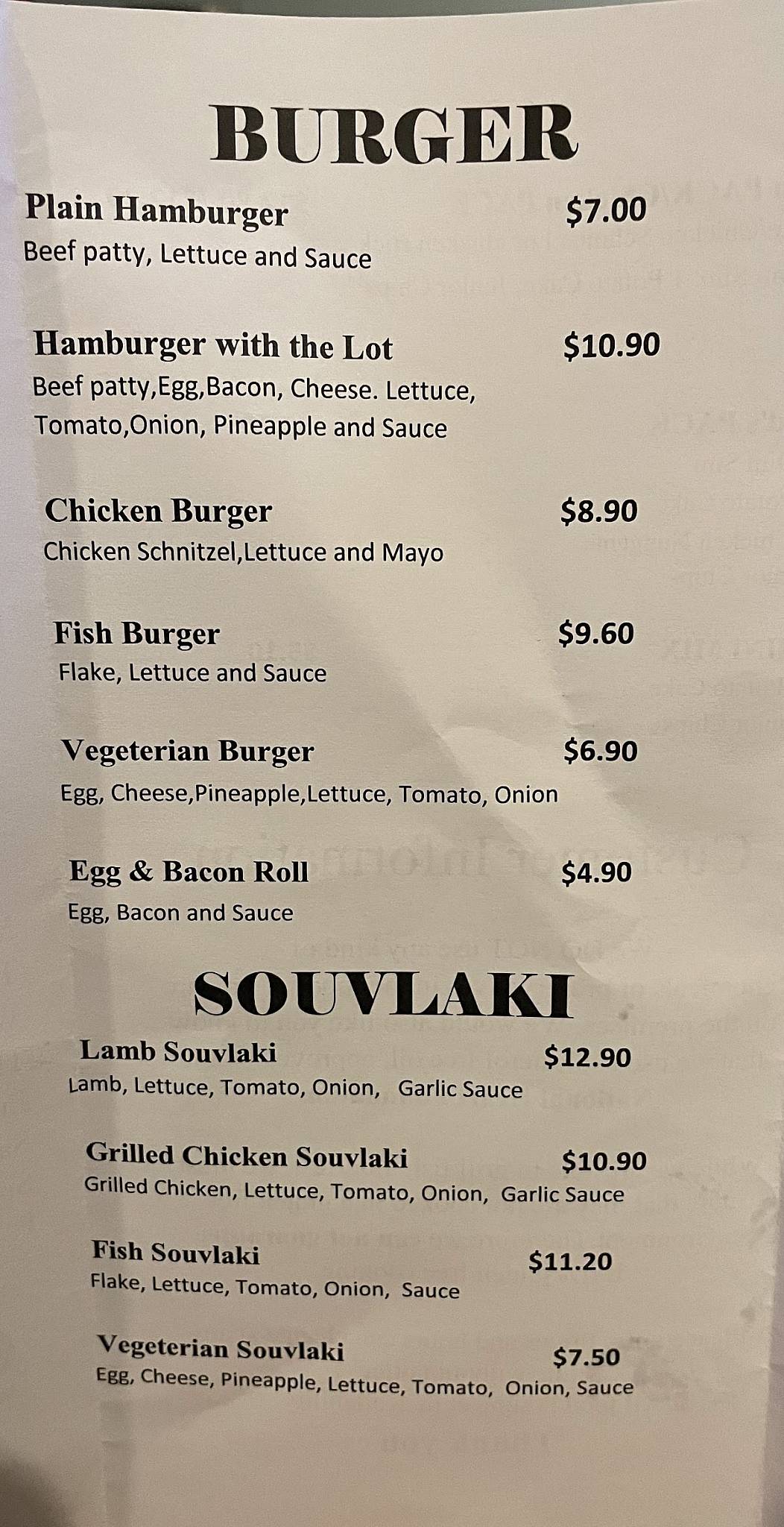 Menu at Fish Palace Mount Evelyn fast food, Mount Evelyn