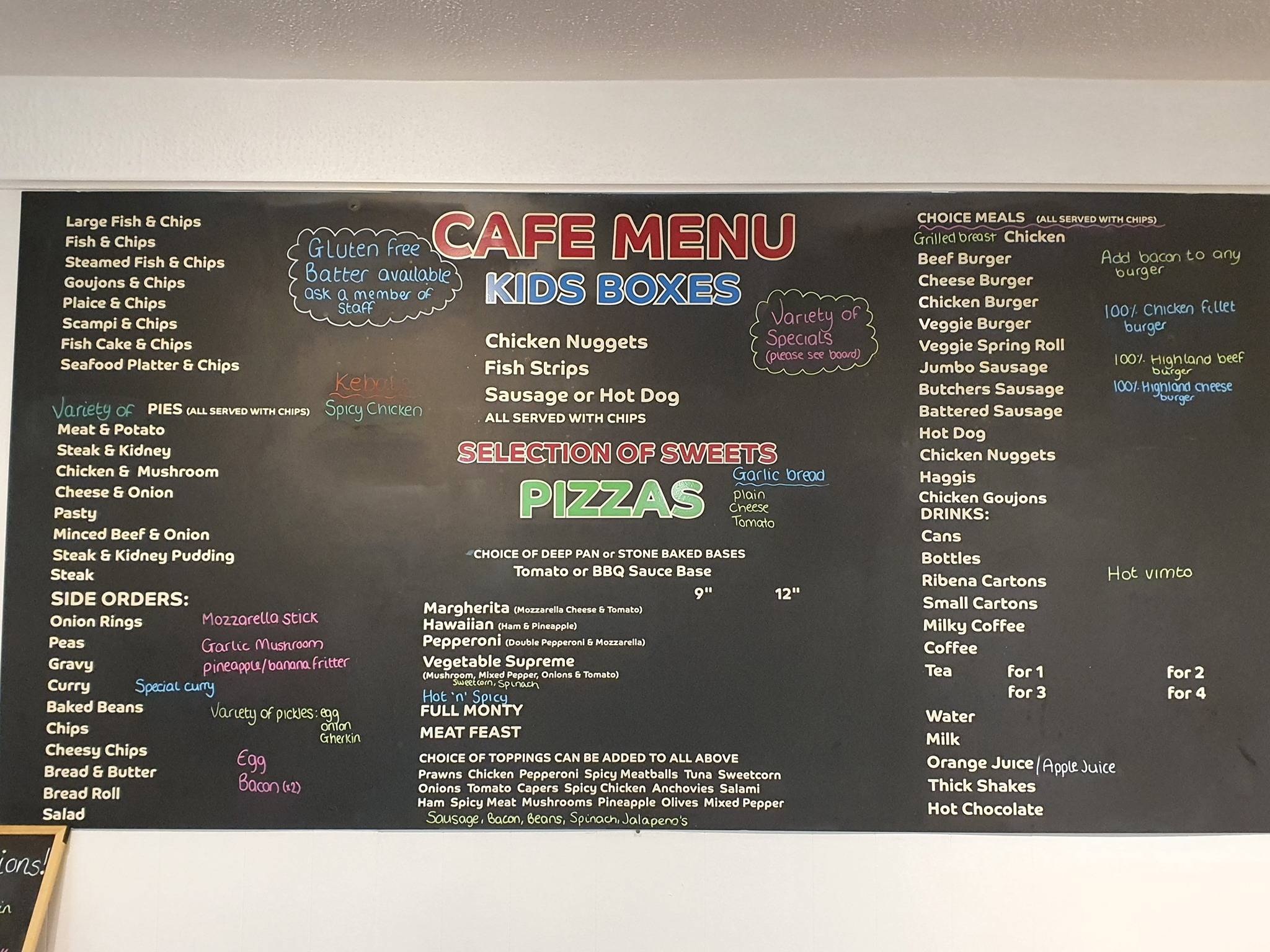 Menu at Fish over Chips restaurant, Grange-over-Sands, Highfield Nook