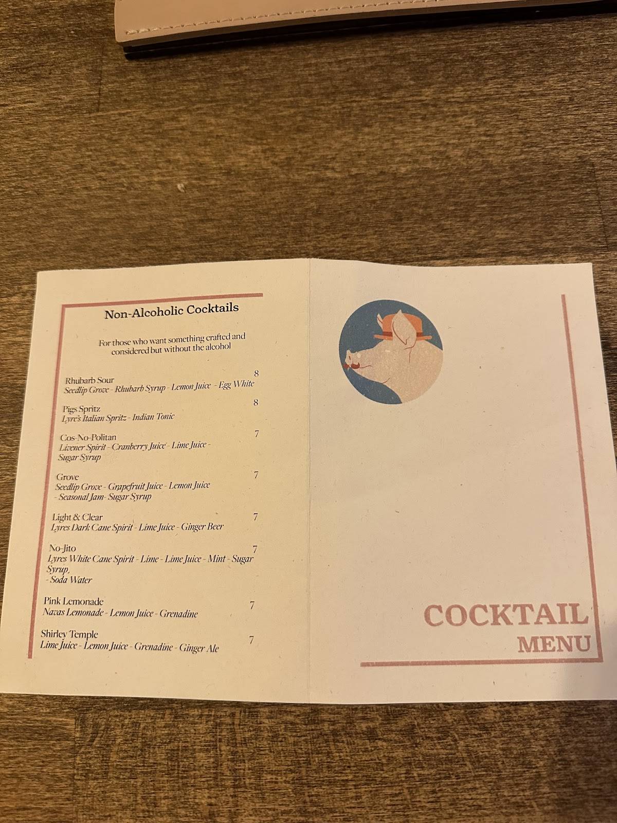 Menu at Five Little Pigs restaurant, Wallingford, 26 St Mary's St