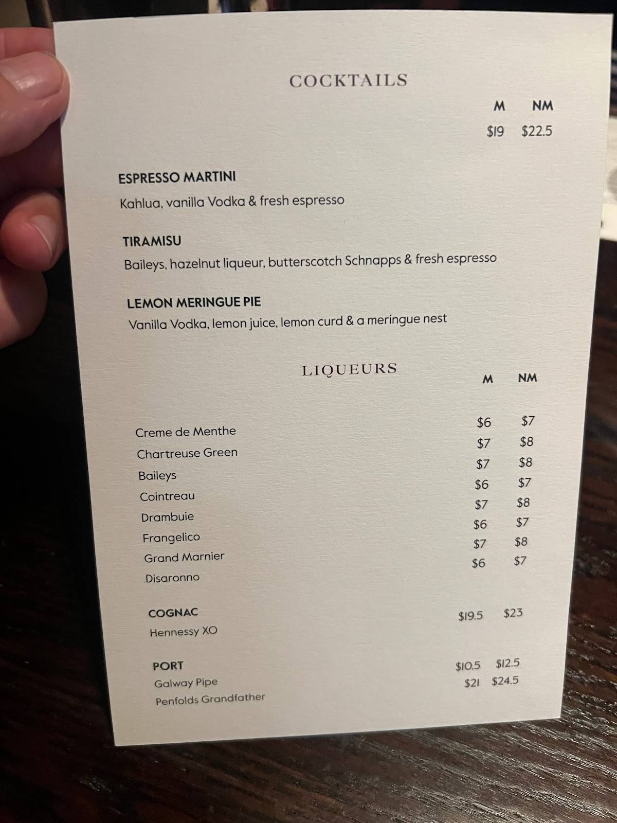 Menu at Flame restaurant, Dee Why