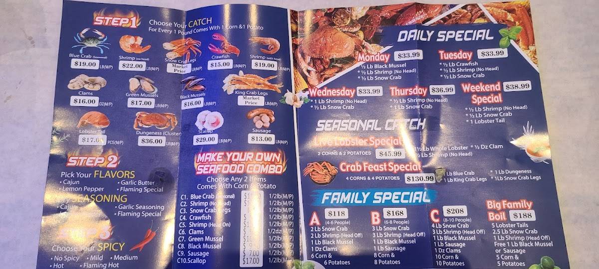 Menu at Flaming Crab Wilkes-Barre, Wilkes-Barre Township