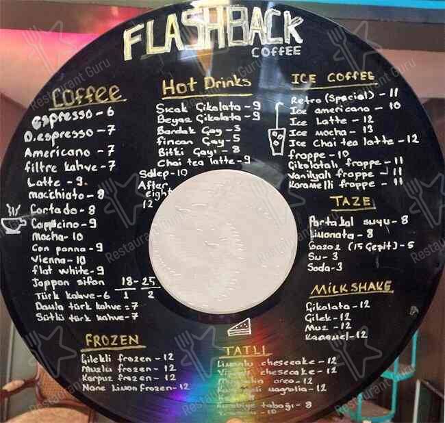 Menu at Flashback, Istanbul