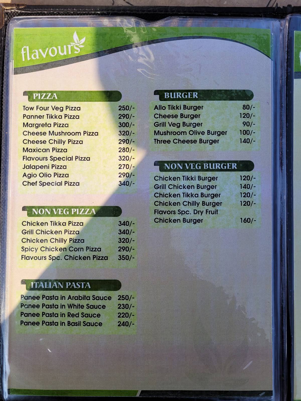 Menu at Flavours Family Restaurant & Resort, Dugadda (uttarakhand), India