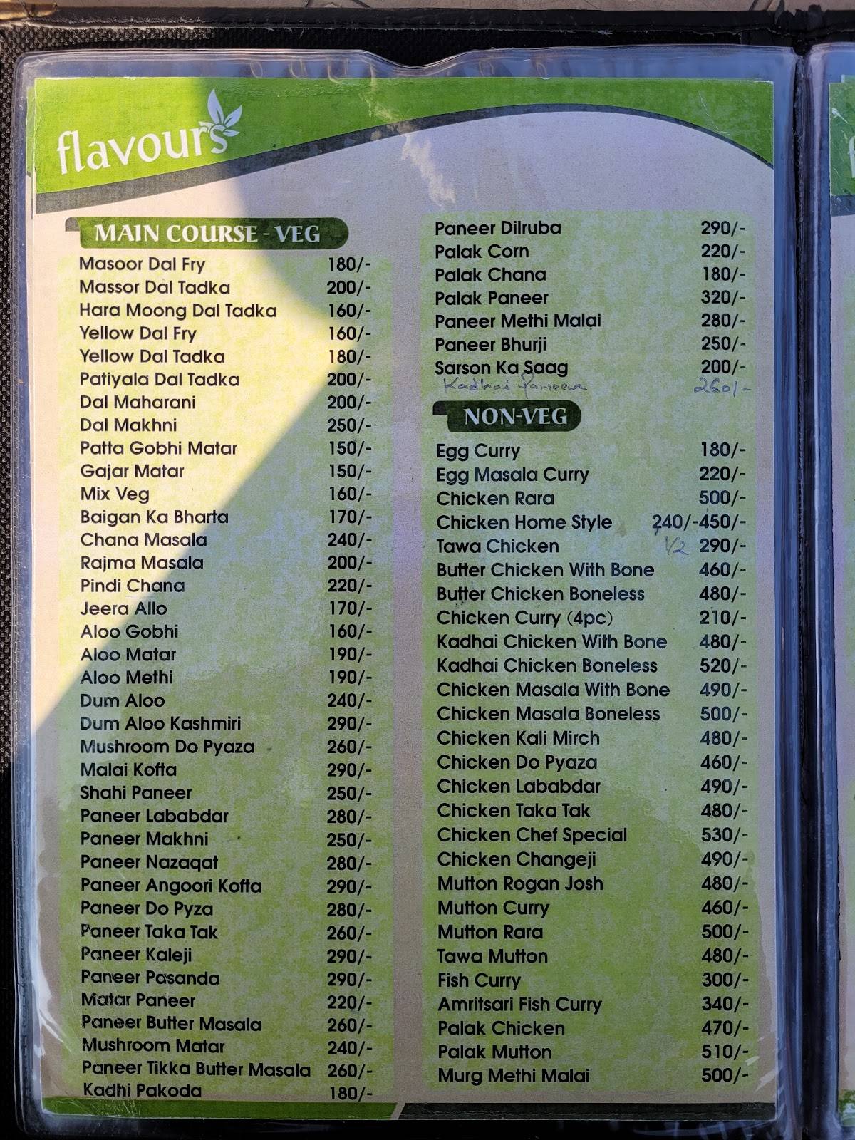 Menu at Flavours Family Restaurant & Resort, Dugadda (uttarakhand), India