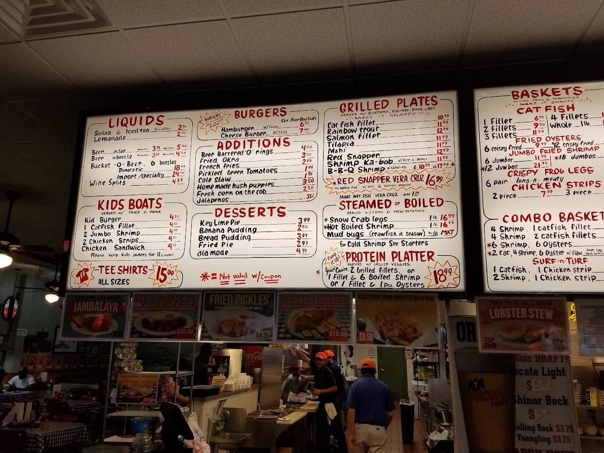 Menu at Flying Fish restaurant, Memphis, 105 S 2nd St