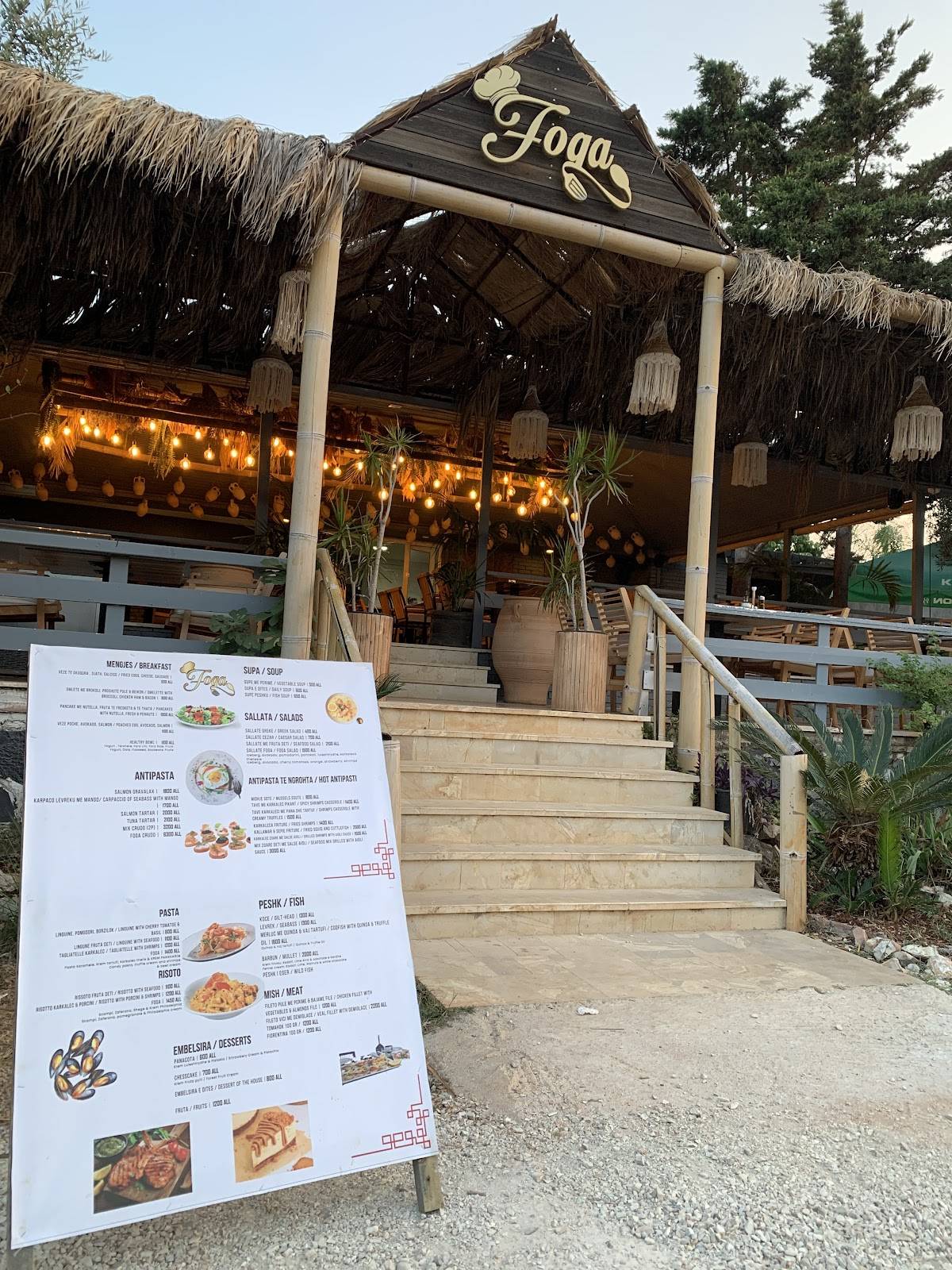 Carta de Foga Beach Restaurant, Ksamil