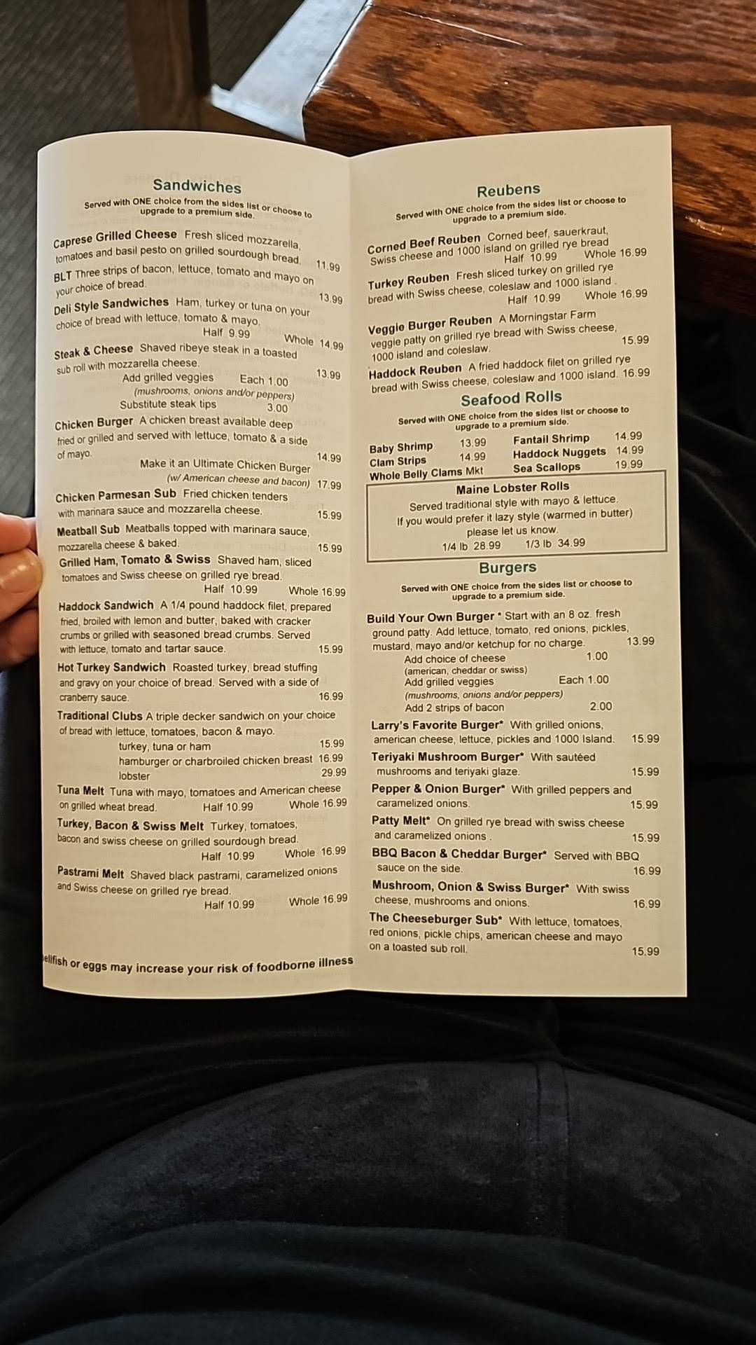 Menu at Fogarty's Restaurant & Bakery, South Berwick