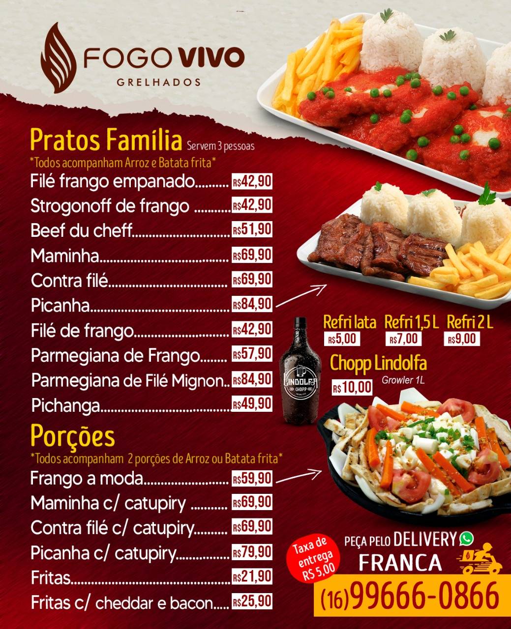 Menu em Fogo Vivo Grelhados restaurante, Franca