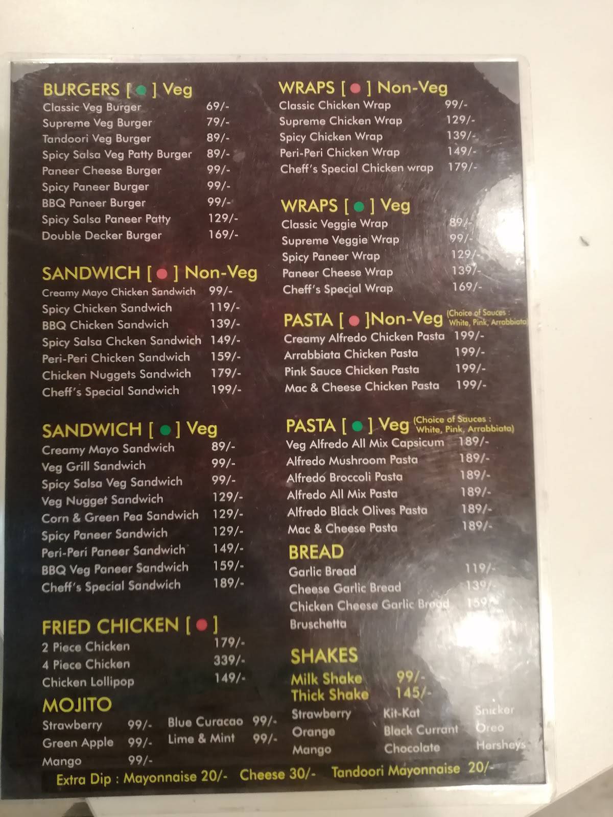 Menu at Food castle, Sirpur-Kaghaznagar, 9F3F+RJX