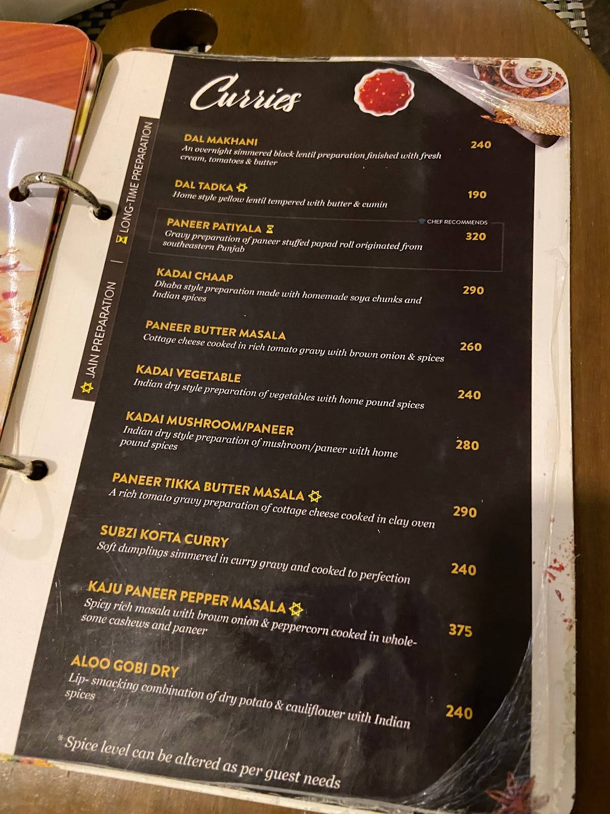 Menu at Food nirvana, Chennai, Marshall
