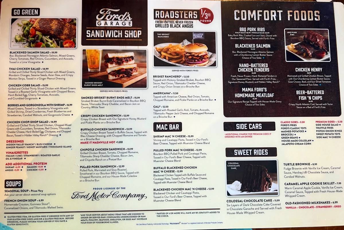 Menu at Ford's Garage Dearborn pub & bar, Dearborn Menu at Ford's Garage Dearborn pub & bar, Dearborn