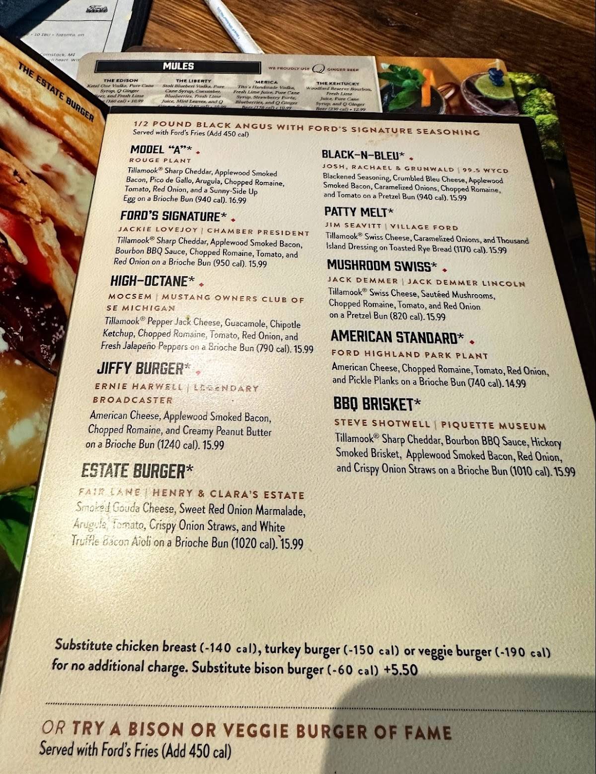 Menu at Ford's Garage Dearborn pub & bar, Dearborn