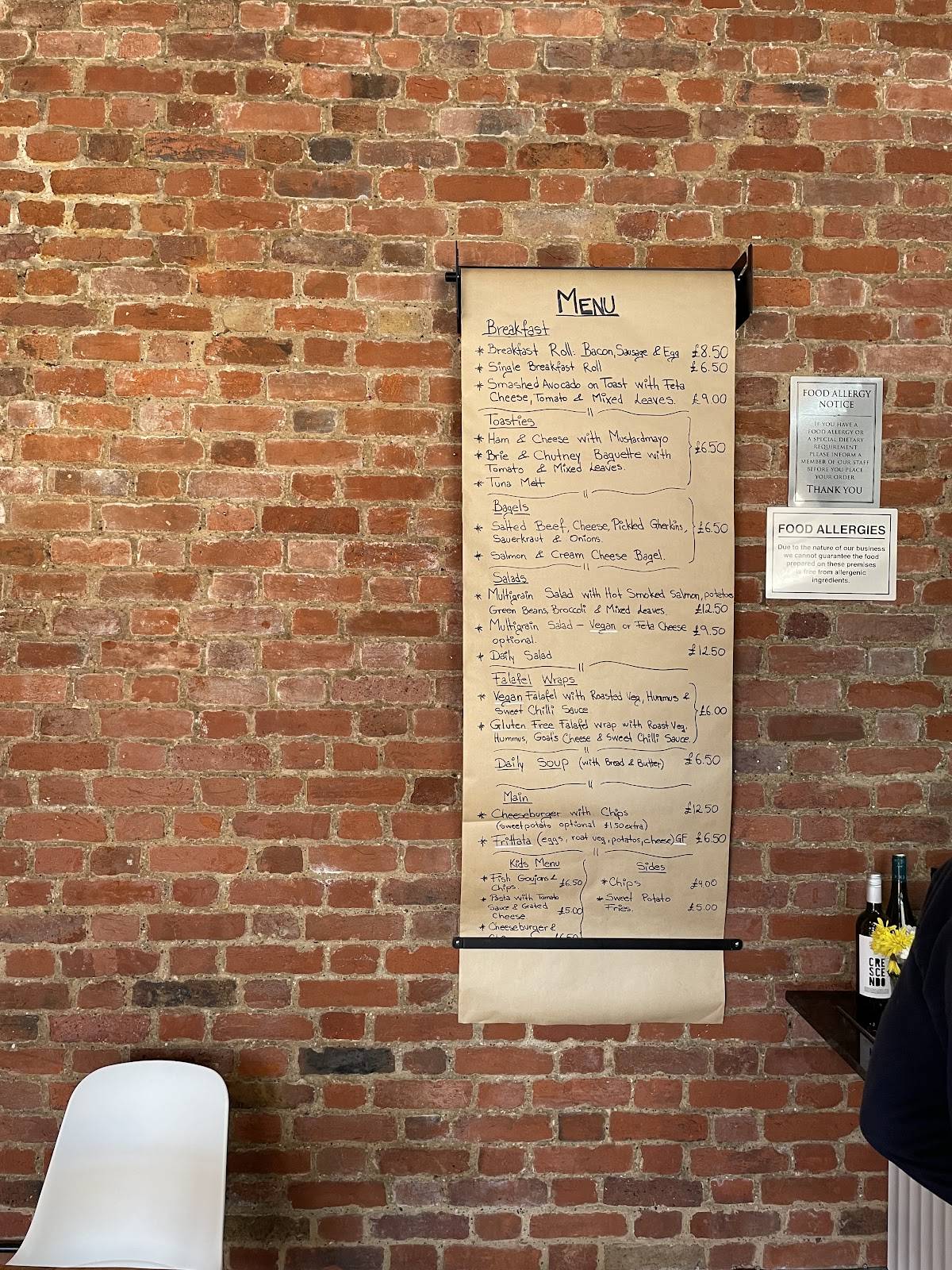 Menu at Forty Hall Cafe and Walled Garden, Enfield
