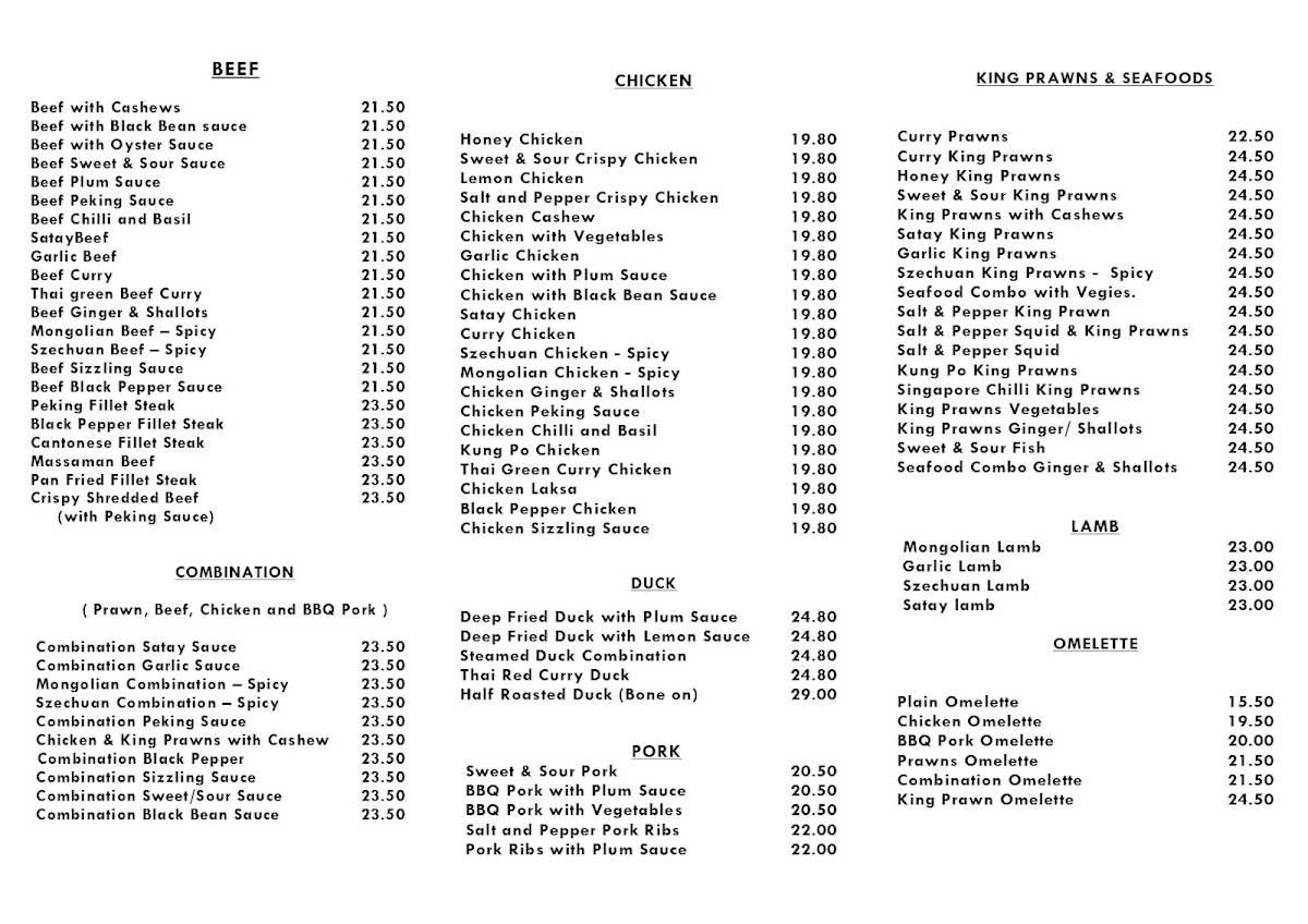 Menu at Four Seasons Chinese Asian Cuisine takeaway restaurant, Port ...